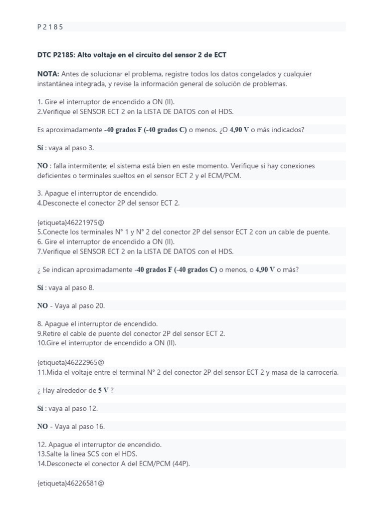 Procedimiento P2185 Honda Civic 2006 | PDF | Cambiar | Conector eléctrico