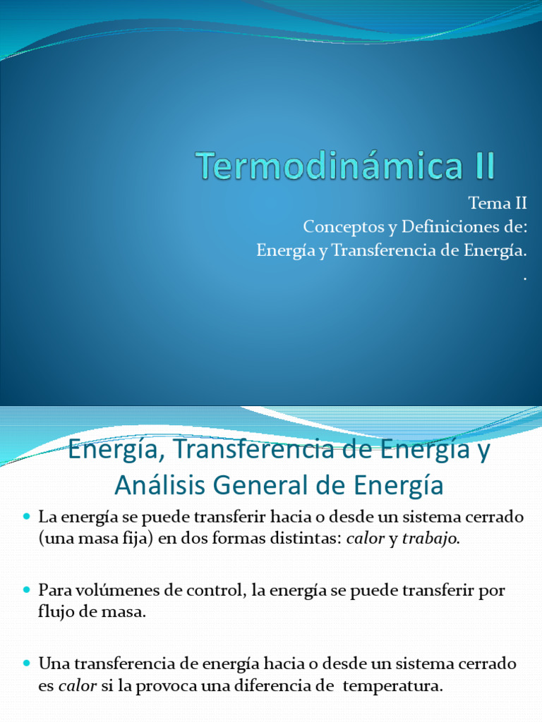 Sem 03 Clase 2 - Energía y Transferencia de Energía | PDF ...
