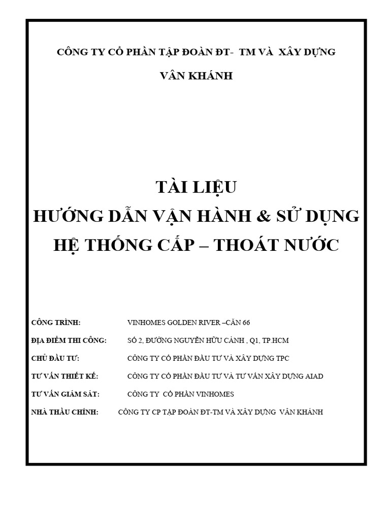 HDVH He Thong Cap Thoat Nuoc - Bason RV1 | PDF