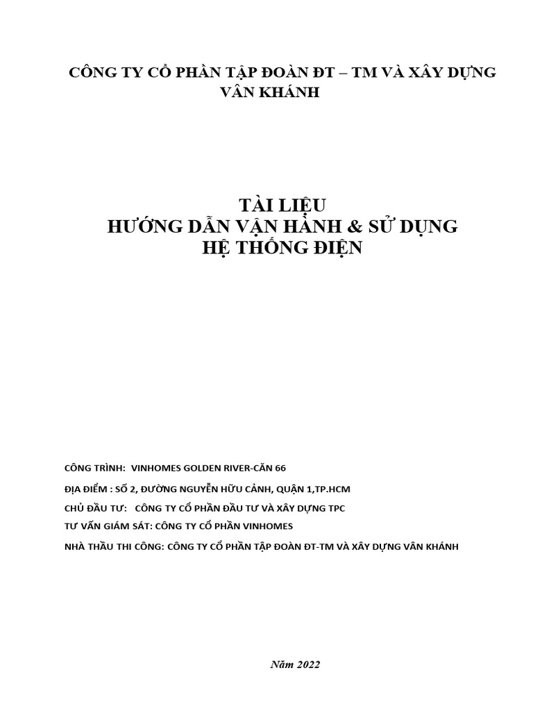 HDVH He Thong Dien Baoson (RV1) | PDF
