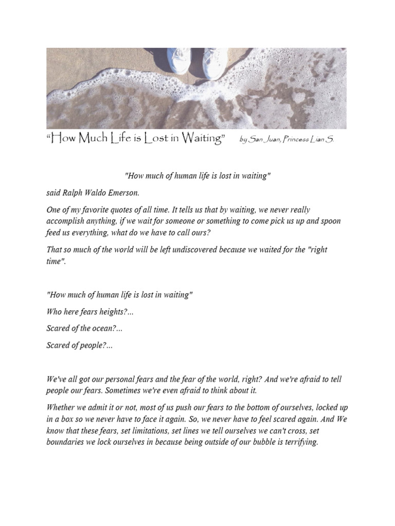 Embrace Life Beyond Waiting | PDF