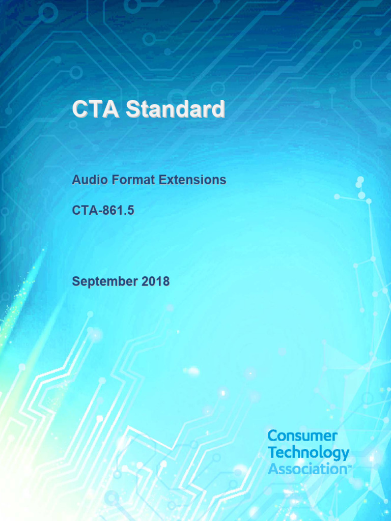CTA 861 5 Final | PDF | Digital Technology | Computer Data