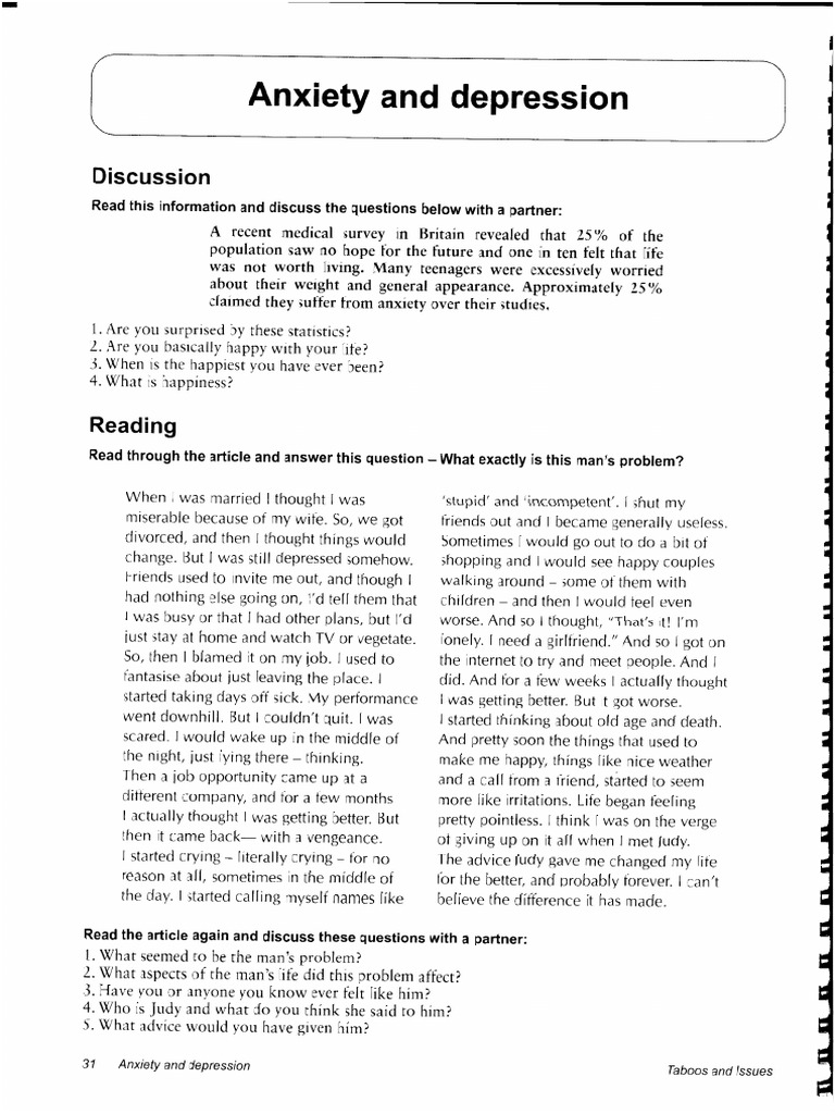 Anxiety and Depression | PDF