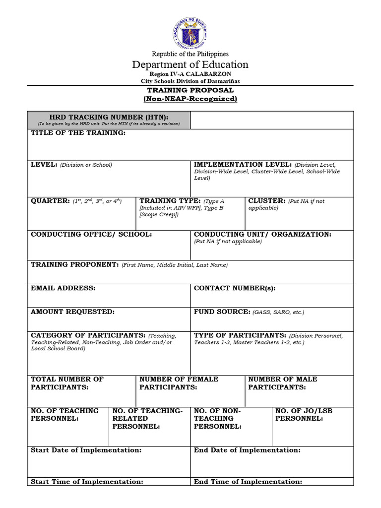 Dasmariñas HRD Training Proposal | PDF | Gender | Gender Studies