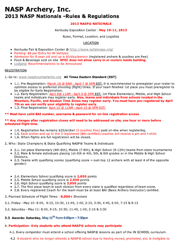 NASP Archery Rules | PDF
