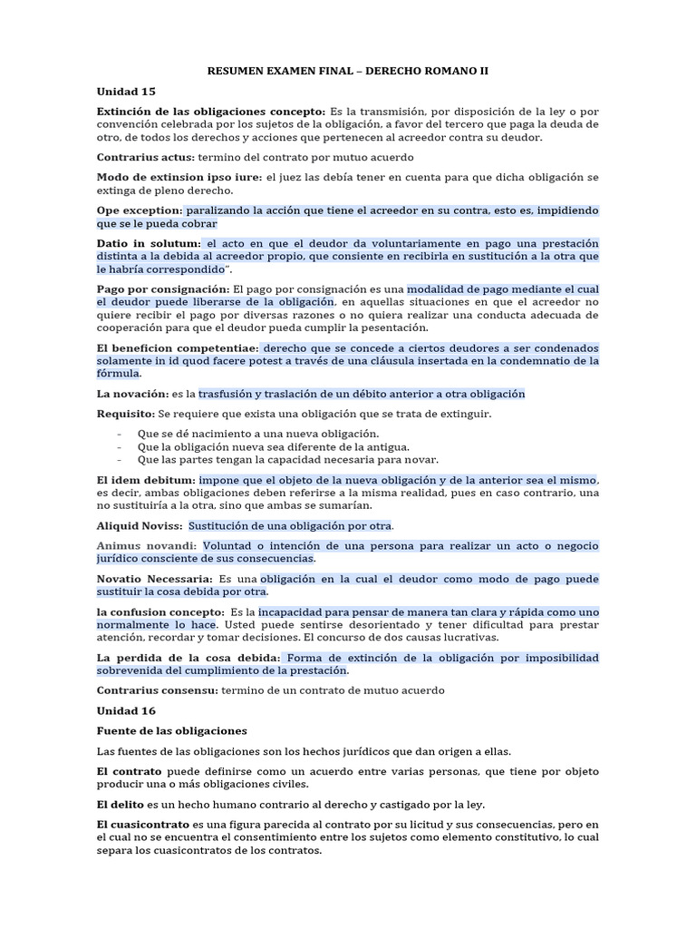 Resumen ROMANO II | PDF | Pagos | Herencia