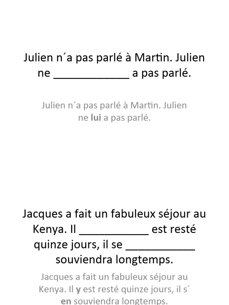 Exercices de français sur les pronoms | PDF