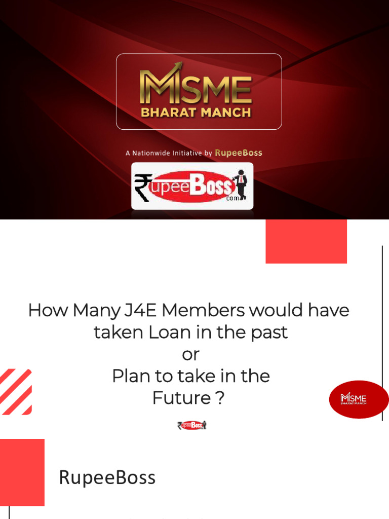 MSME Financing Options at RupeeBoss For J43 Entrepreneurs | PDF | Loans ...