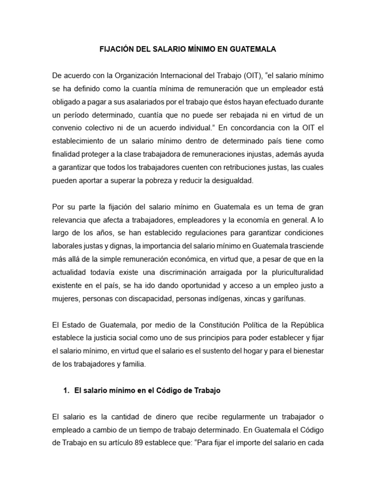Salario Mínimo en Guatemala 2024 | PDF | Salario mínimo | Salario