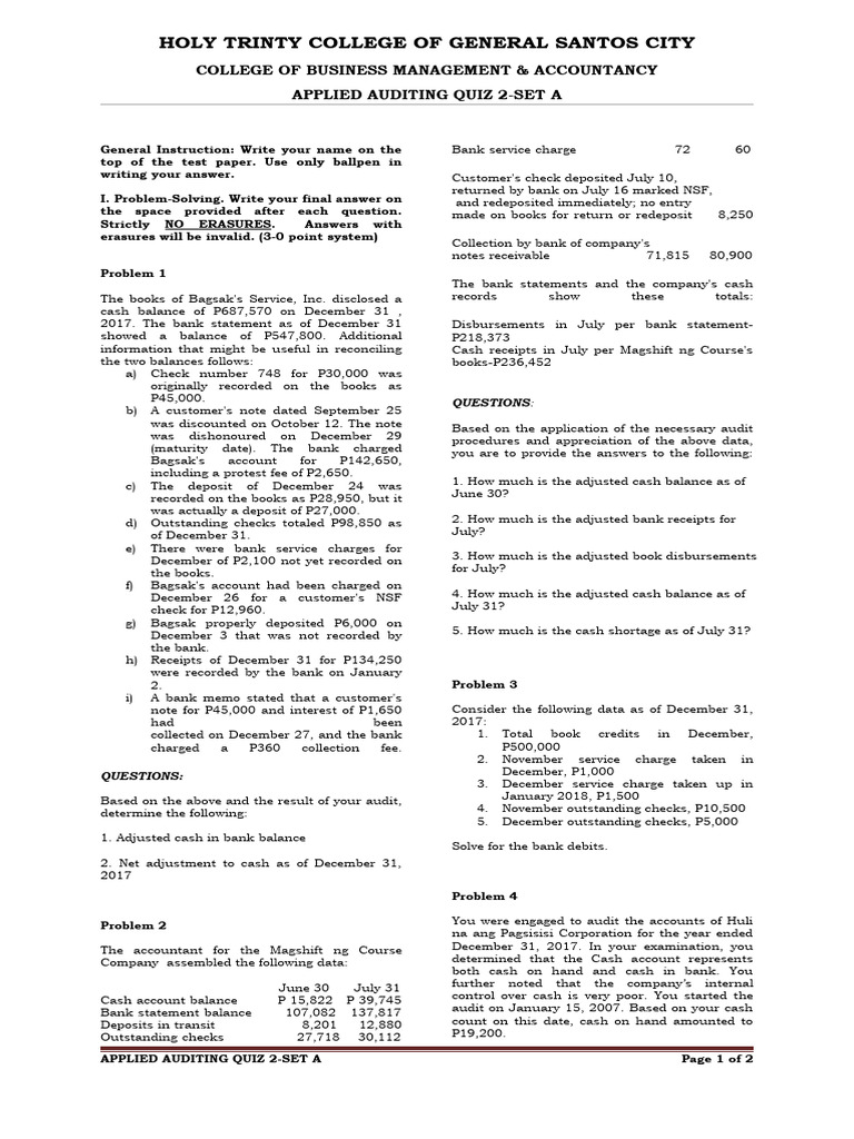 Bank Recon & Proof-Set A | PDF | Banks | Deposit Account