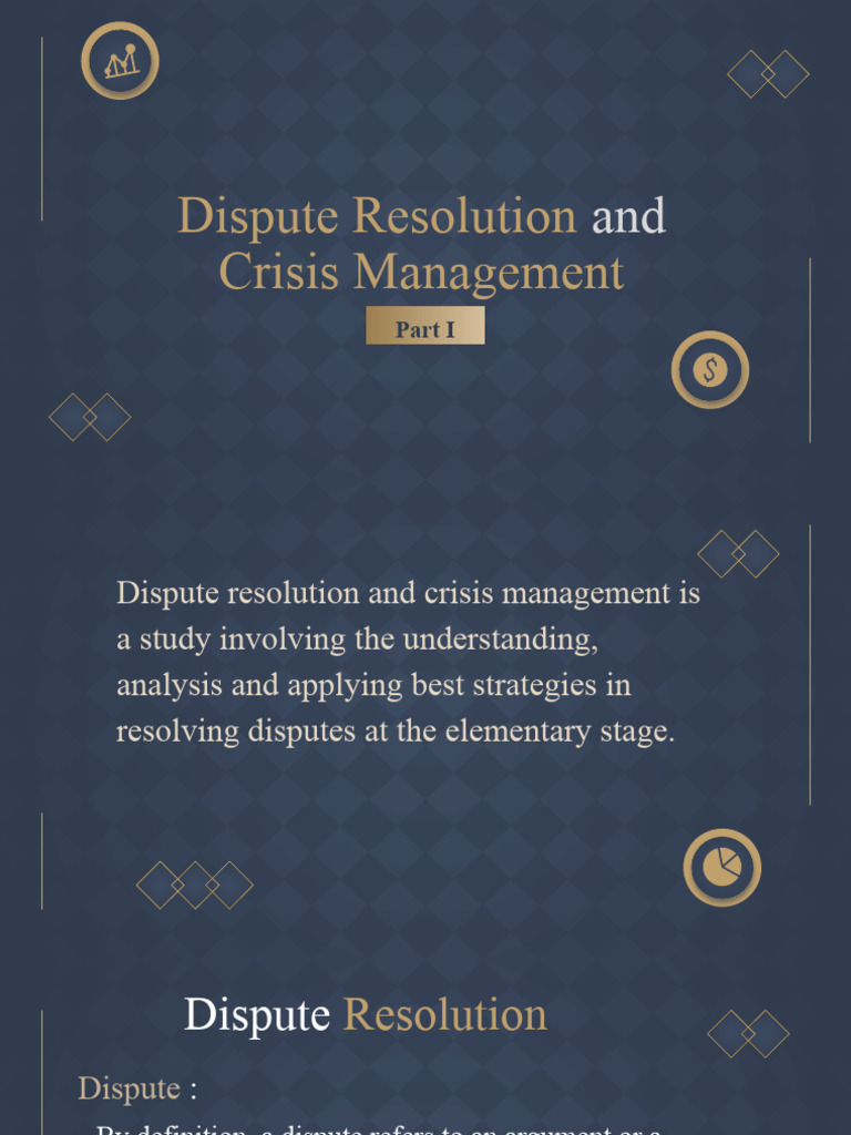Part 1 Dispute Resolution and Crisis Management | PDF | Alternative ...