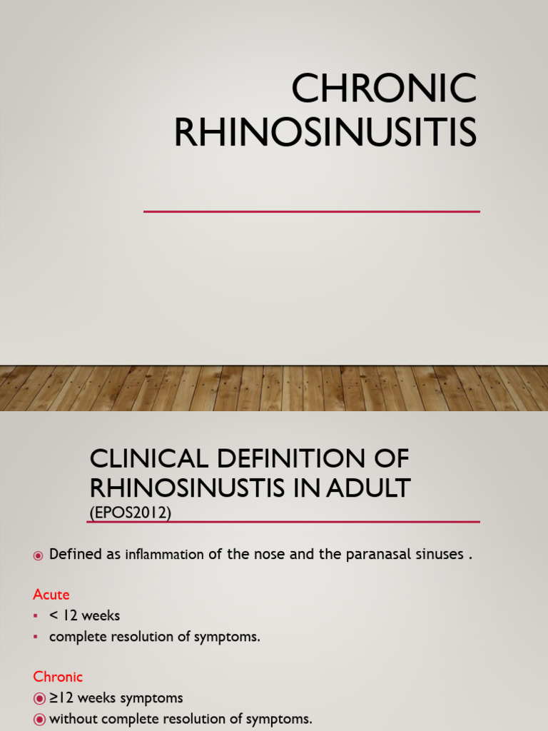 Chronic Rhinosinusitis | PDF | Diseases And Disorders | Health Sciences