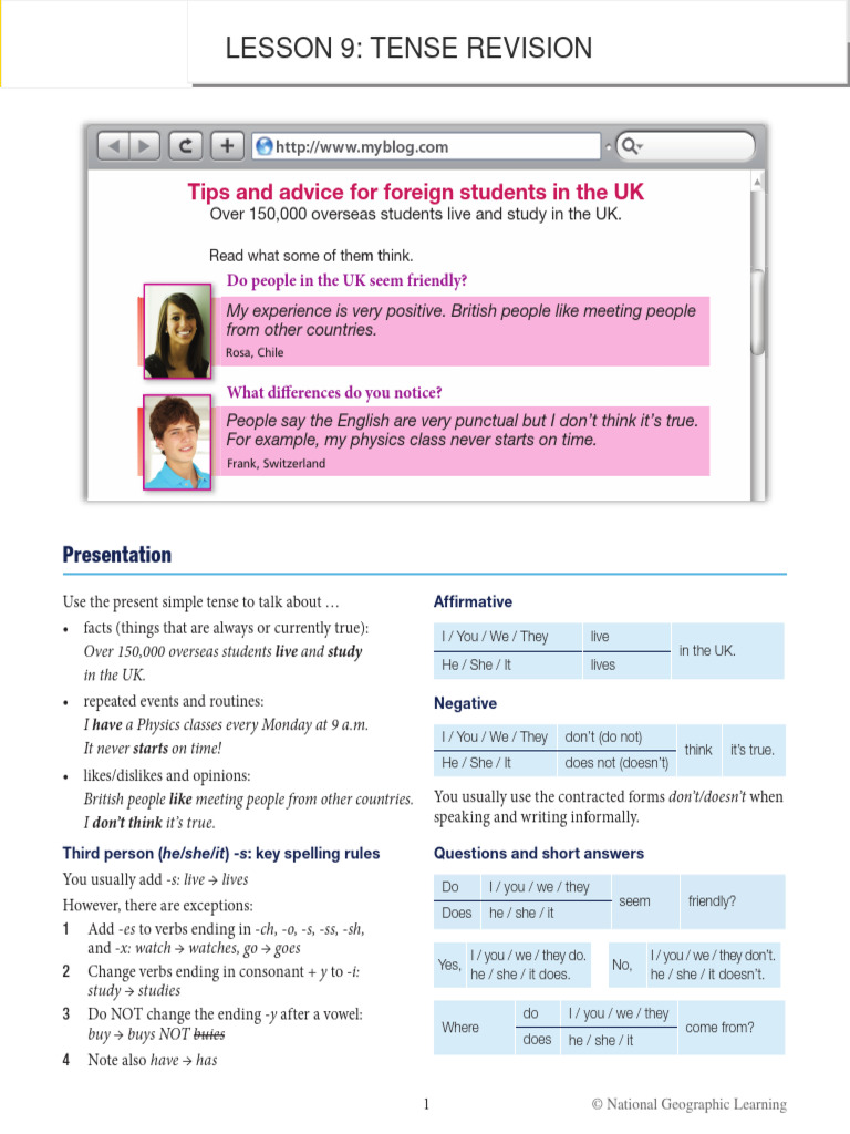 Lesson 9 | PDF | Linguistics | Grammar