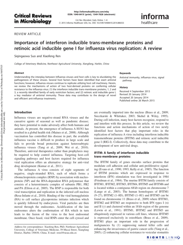 Suo 2015 | PDF | Virus | Interferon