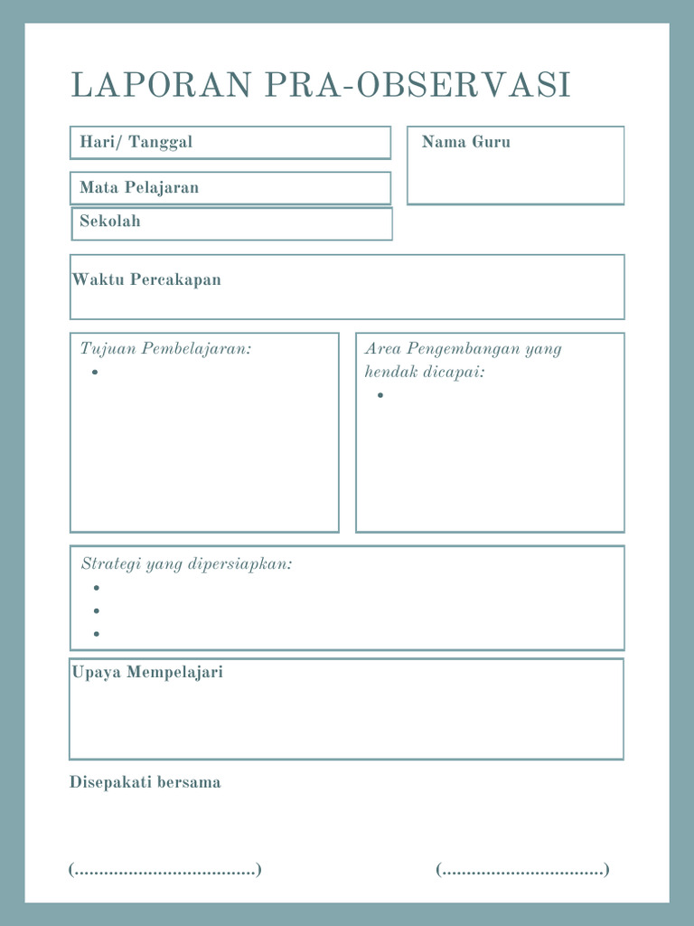 Template Laporan Observasi | PDF