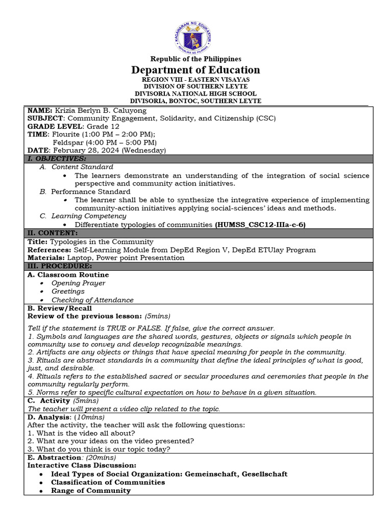 CSC-LP - Q3-Week1-Feb 28, 2024 | PDF | Anthropology | Human