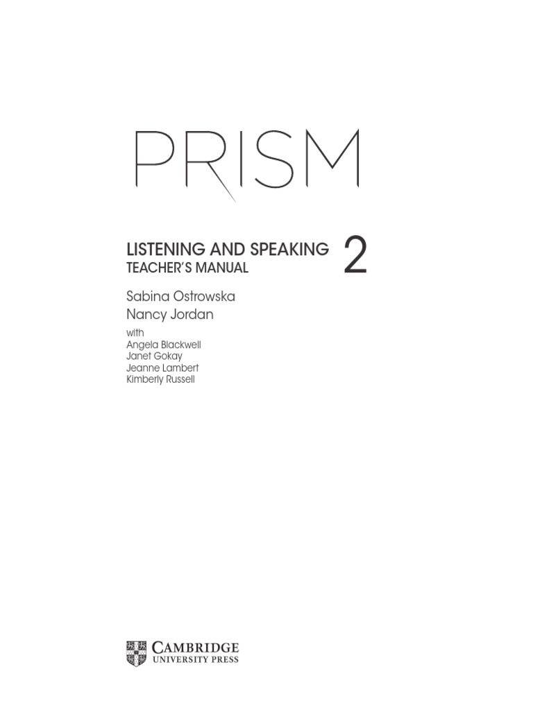 Prism Listening & Speaking 2 Teacher's Manual | PDF | Reading ... Prism Listening & Speaking 2 Teacher's Manual | PDF | Reading ...