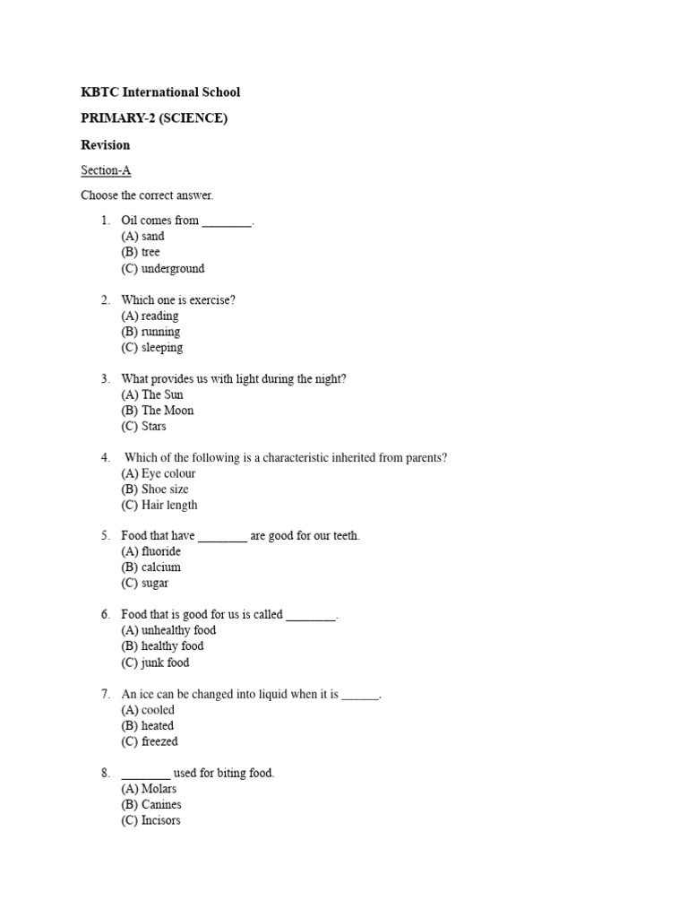 P2 Science Final Revision | PDF