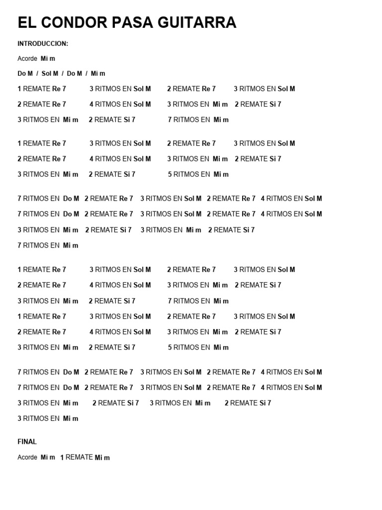 El Condor Pasa Guitarra | PDF
