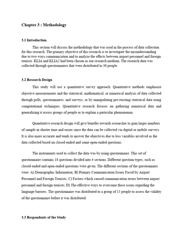 Chapter 3 (Methodology) | PDF | Survey Methodology | Questionnaire