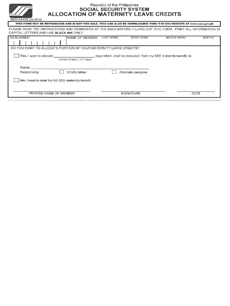 SSS Allocation of Maternity Benefits | PDF