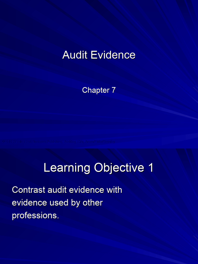 Arens - Chapter07 Audit Evidence | PDF | Audit | Financial Services
