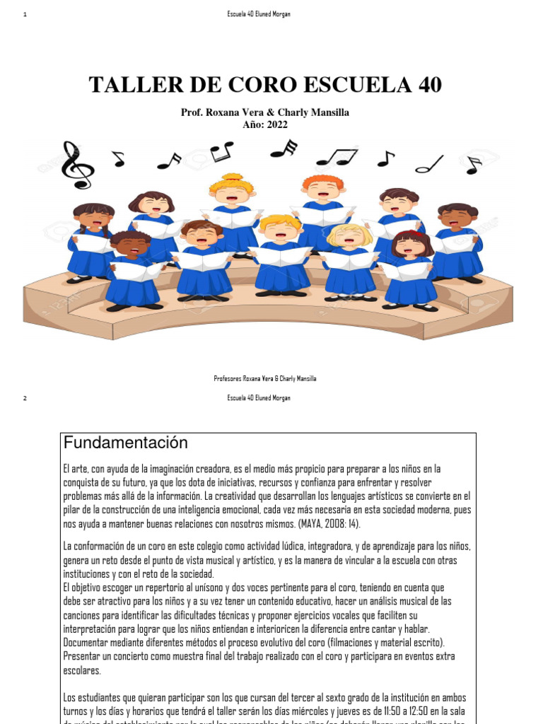 Repertorio Musical para Coro Escolar | PDF | Escuelas | Coro