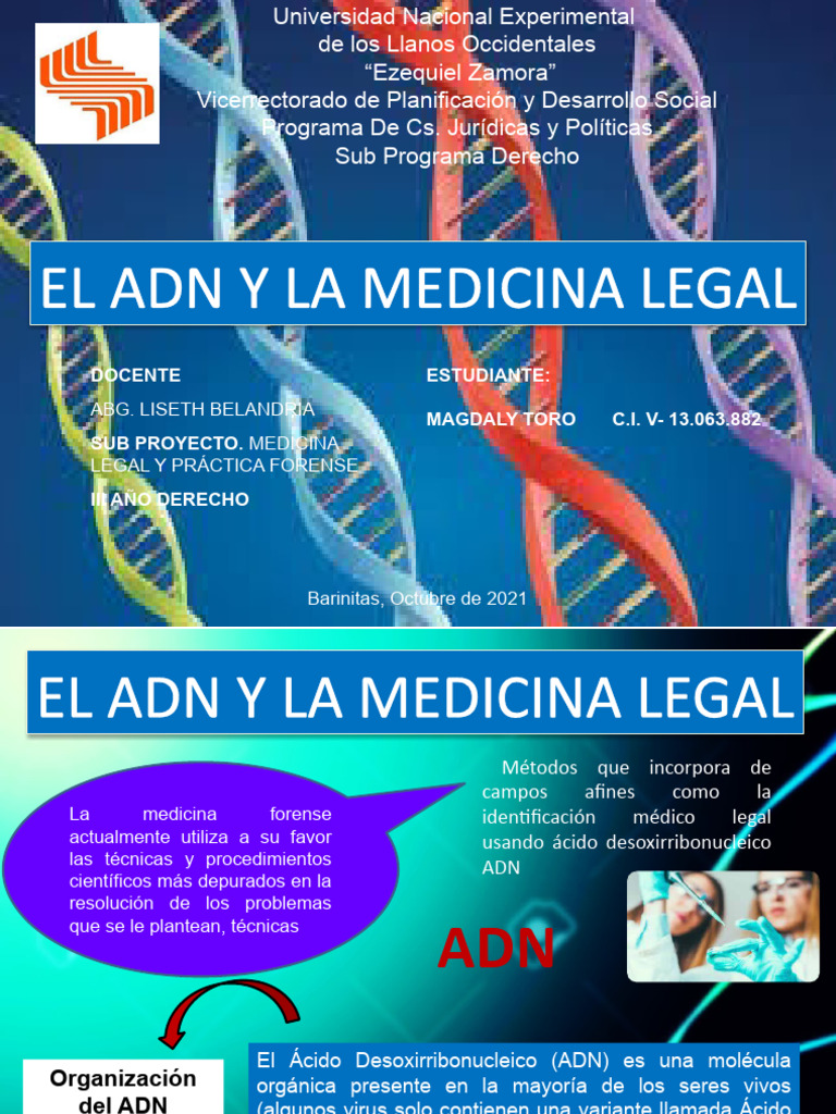 Presentacion Modulo IV Med Legal | PDF | Adn | Prueba genética