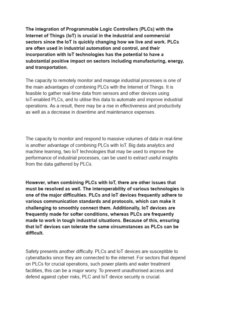 Iot | PDF | Internet Of Things | Programmable Logic Controller