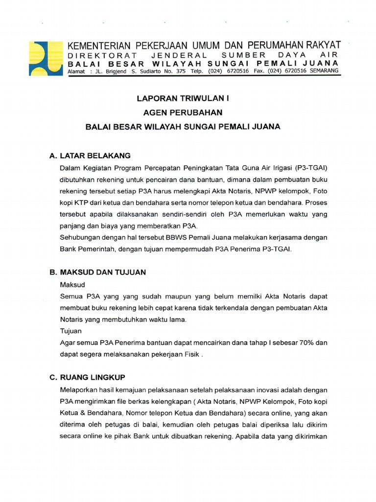 Laporan Triwulan I Agen | PDF