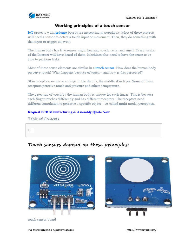 Working Principles of A Touch Sensor | PDF | Touchscreen | Senses