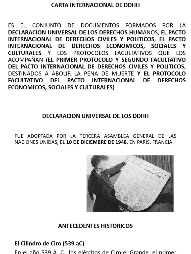 Carta Internacional de DDHH | PDF | Derechos humanos | Esclavitud