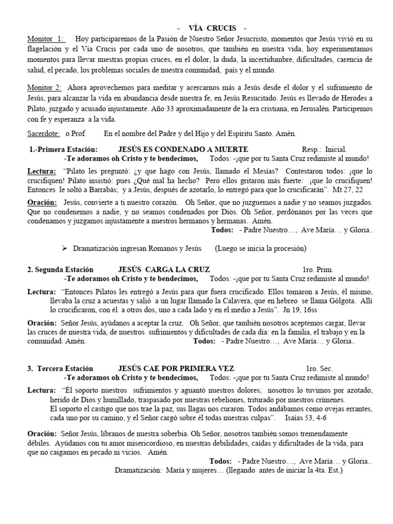 Guión de Estaciones Vía Crucis 2024 | PDF | orador del Señor | Jesús