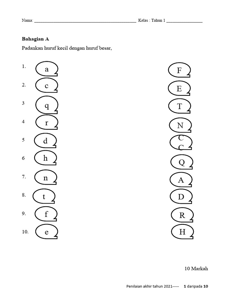 Tahun 1 BM Set 1 | PDF