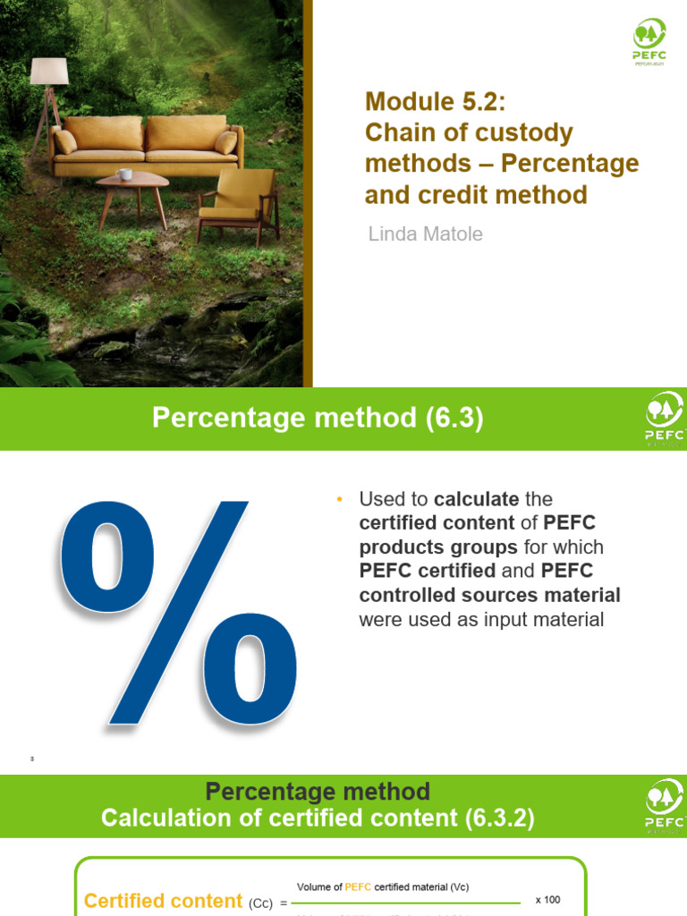 PEFC Percentage & Credit Method | PDF | Ton | Ratio