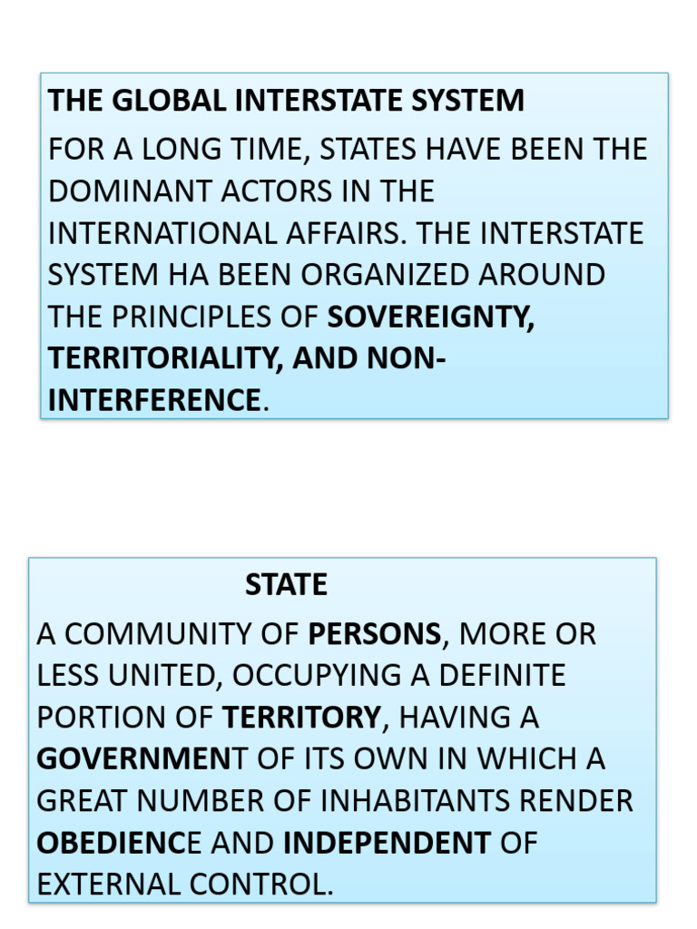 Global Interstate System | PDF | State (Polity) | Sovereignty