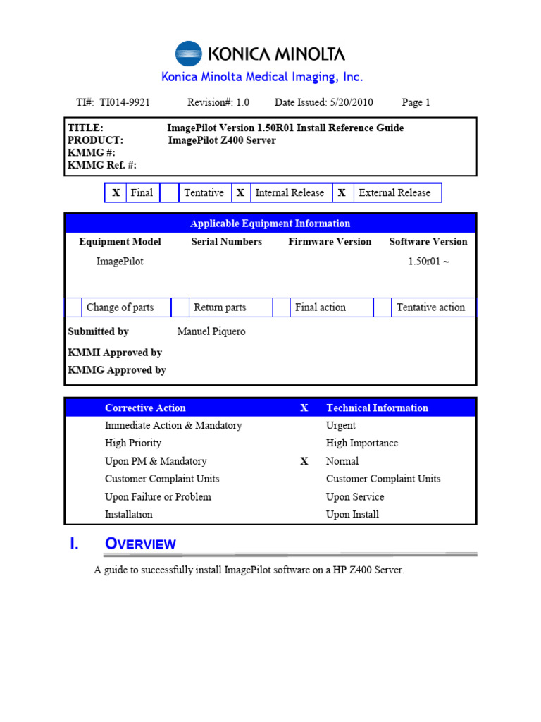 2 - TI014-9921 Install Guide For ImagePilot TOUCH For HP Z400 | PDF ...