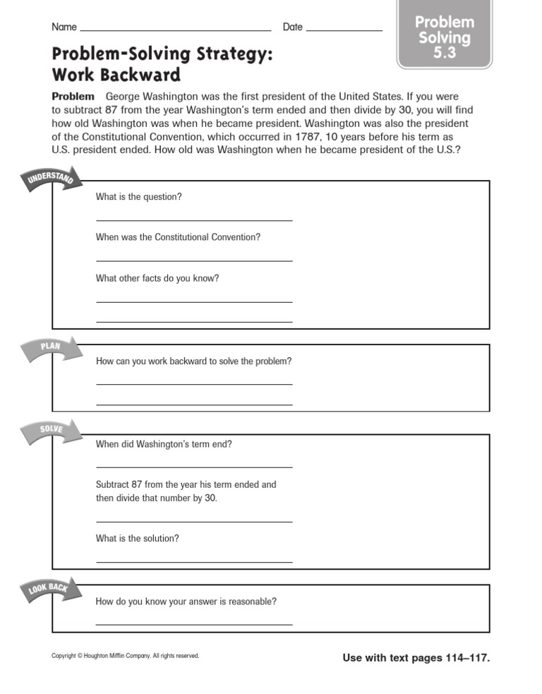 Problem-Solving Strategy: Work Backward | PDF