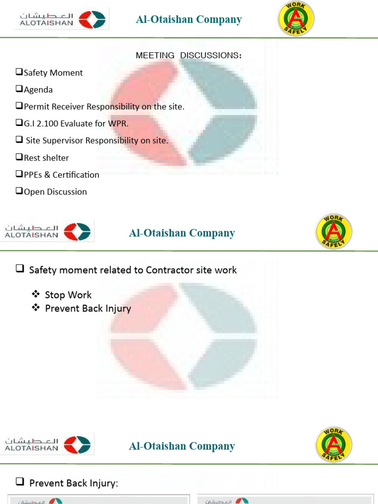 Weekly Meeting | PDF | Safety | Personal Protective Equipment
