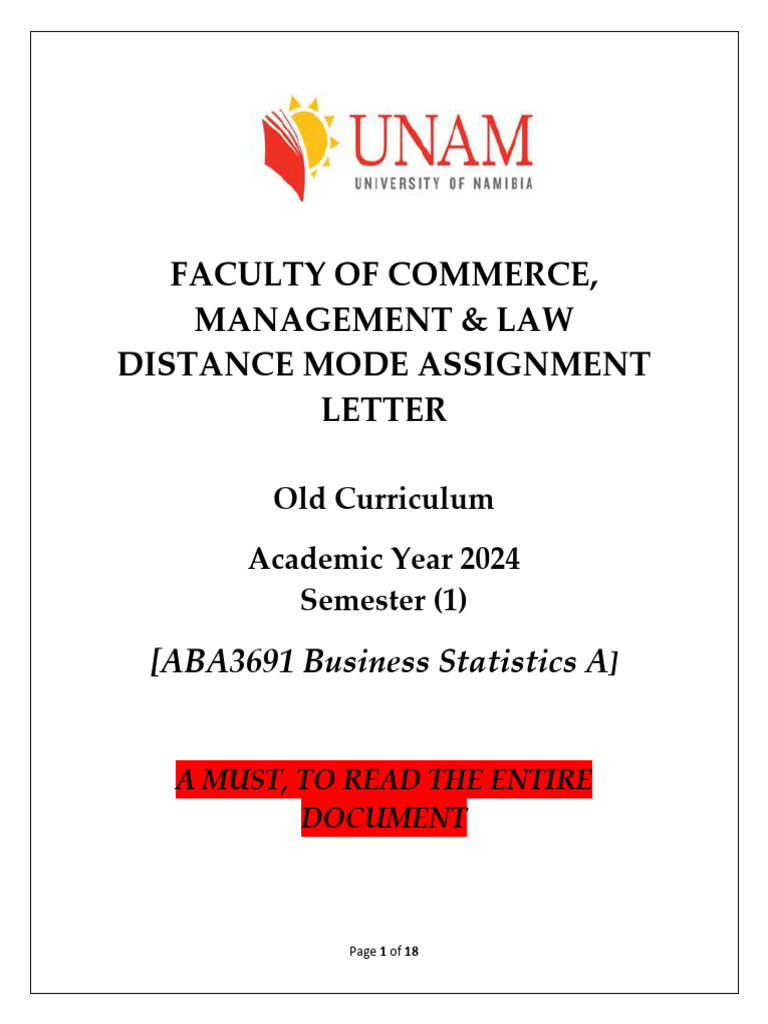 ABA3691 ASSIGNMENT 1 and 2 | PDF | Plagiarism | Probability Distribution