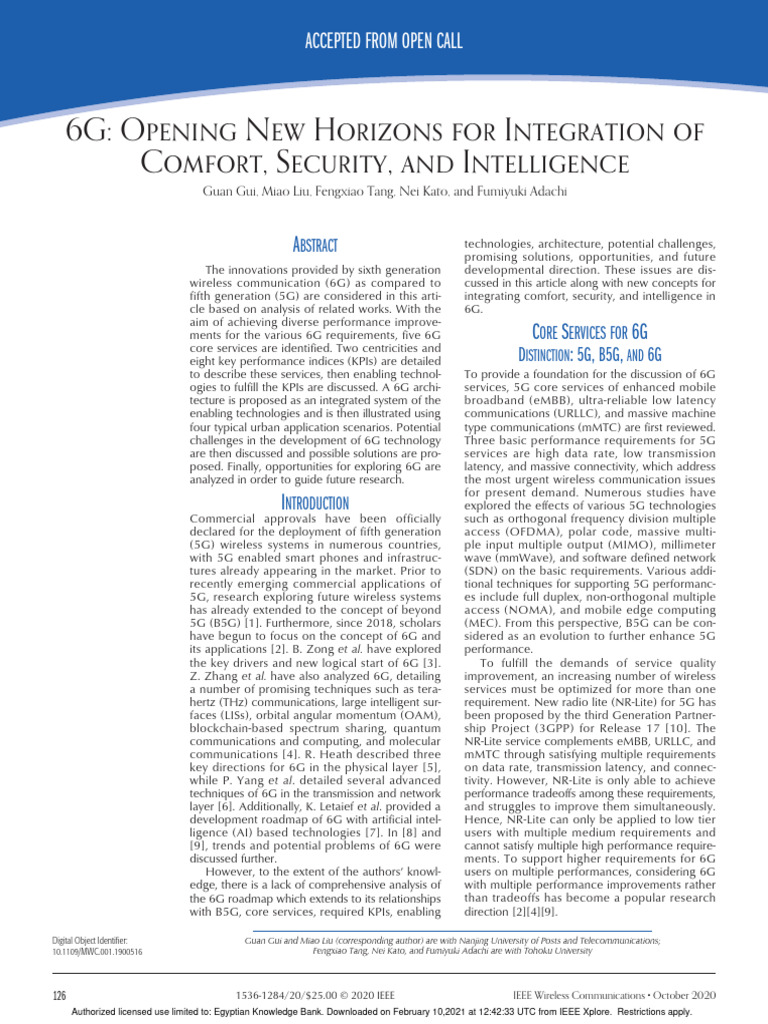 6G General 2020 | PDF | Internet Of Things | Computer Network