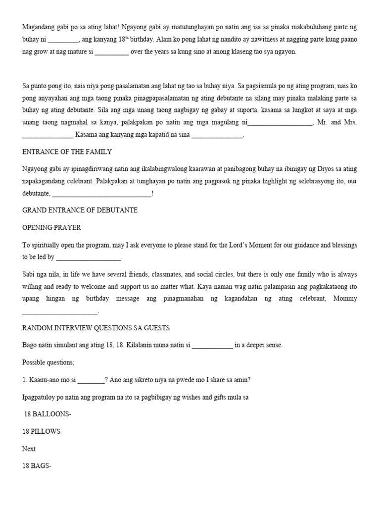 Debut Script | PDF