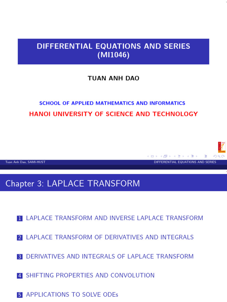 Bài giảng Tuấn Anh Chap 3 E | Download Free PDF | Laplace Transform | Convolution