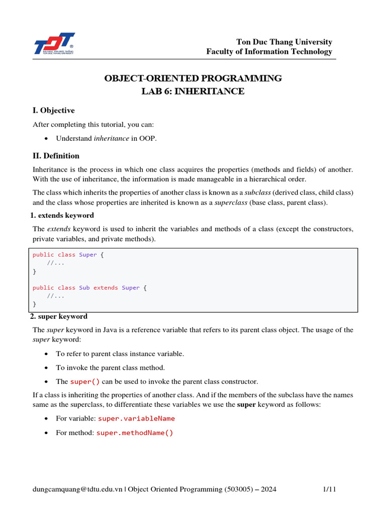 Lap Trinh Huong Doi Tuong Pdf Inheritance Object Oriented Programming Class Computer 7280