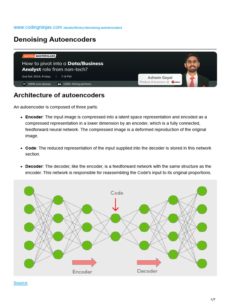 Study Materials - Denoising Autoencoders | PDF | Cognitive Science | Learning