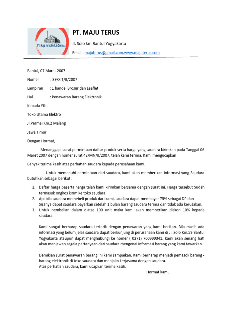 Nilna Tugas Membuat Surat Perniagaan + Kop | PDF