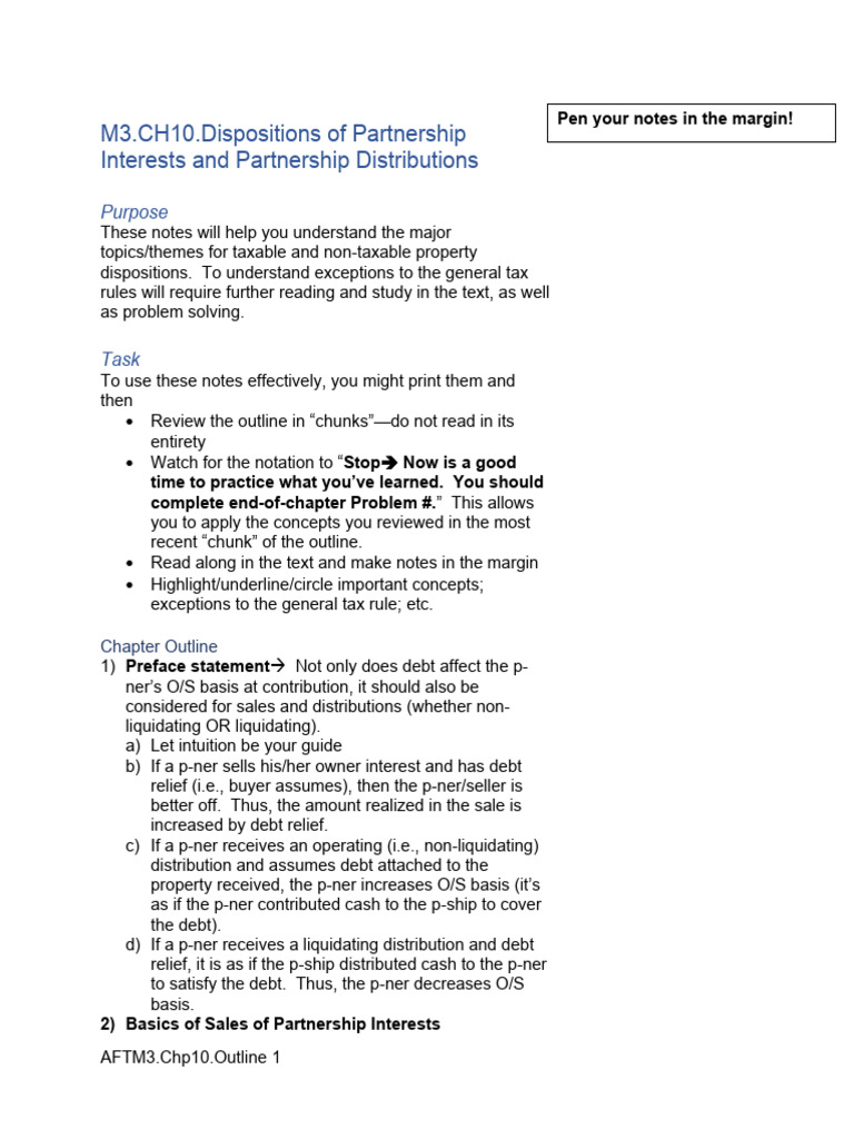 AFTM3.Chp10.Outline (2) | PDF | Partnership | Stocks