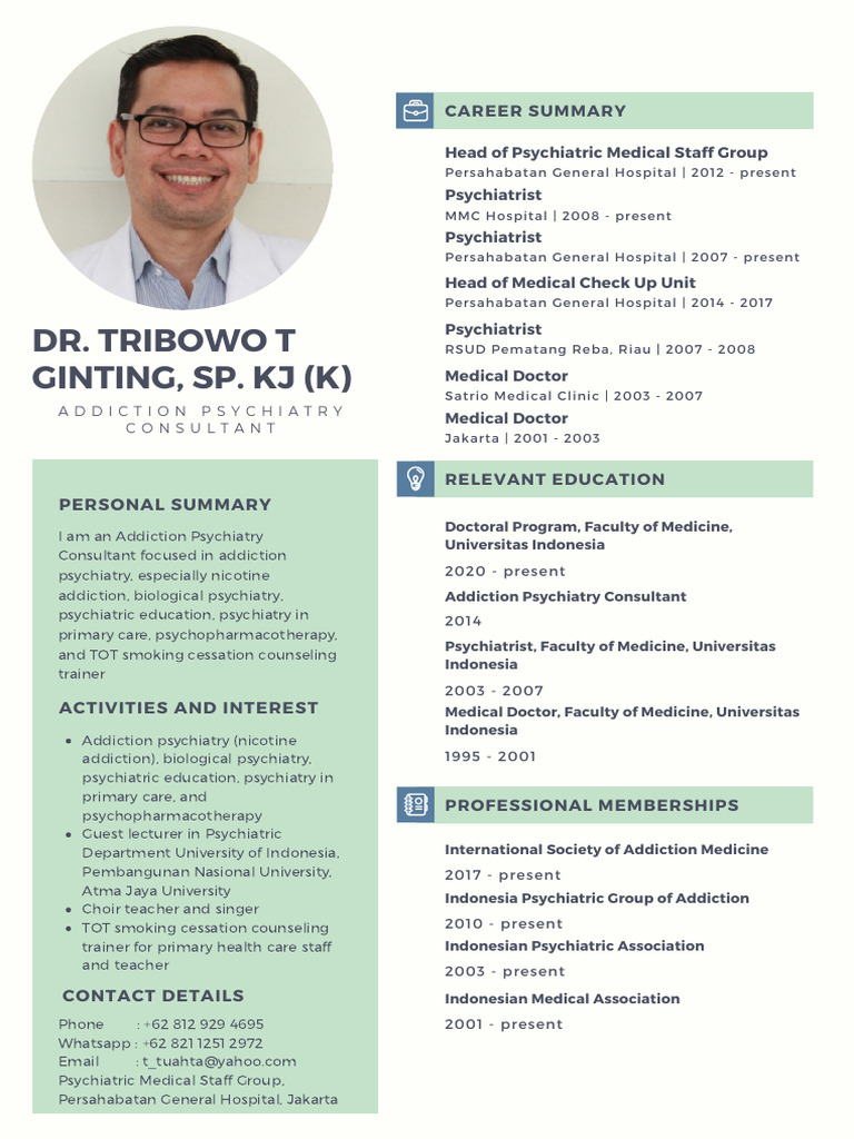 Addiction Psychiatry Consultant CV | PDF | Psychiatry | Cognitive ...