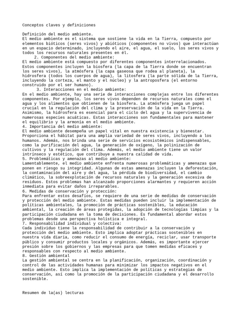 Importancia y desafíos del medio ambiente | PDF | Entorno natural | Bolsa
