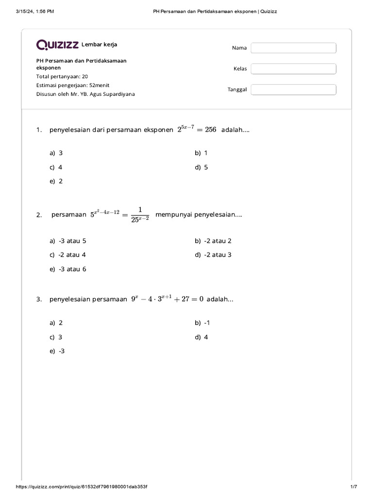Latihan Soal Matmin | PDF